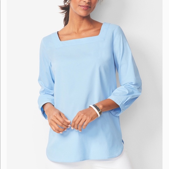 Talbots | Tops | Talbots Squareneck Poplin Tunic | Poshmark